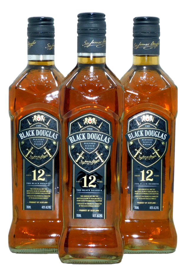 Black Douglas 12yo Reserve Blended Scotch (3x 700mL), Scotland. Auction ...