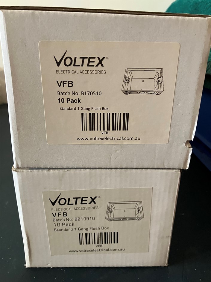 6 x Boxes of Voltex Standard 1 Gang Flush Box Auction (0059-3030161 ...