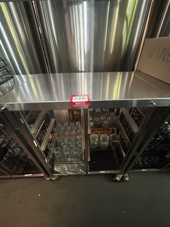 Stainless Steel Mobile Double Side Glass Rack Trolley & Contents ...