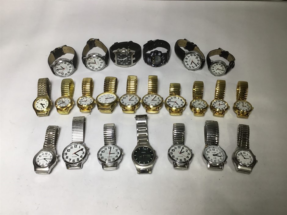 Mix Chain/Leather Clock dial watch Silver/Gold New *23 Auction (0033 ...