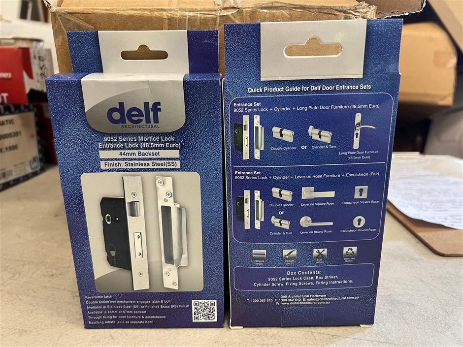 2x Delf 9052 Series Mortise Lock Auction (2054-3030816) | Grays Australia
