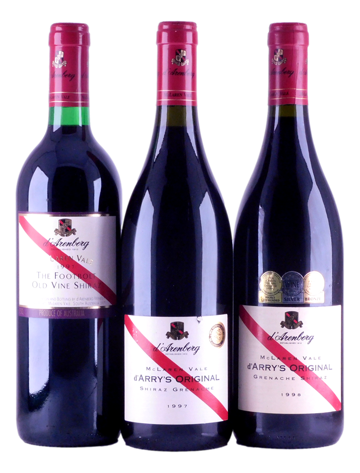 d'Arenberg Reds Pack (3x 750mL) McLaren Vale Auction (0050-10731357 ...