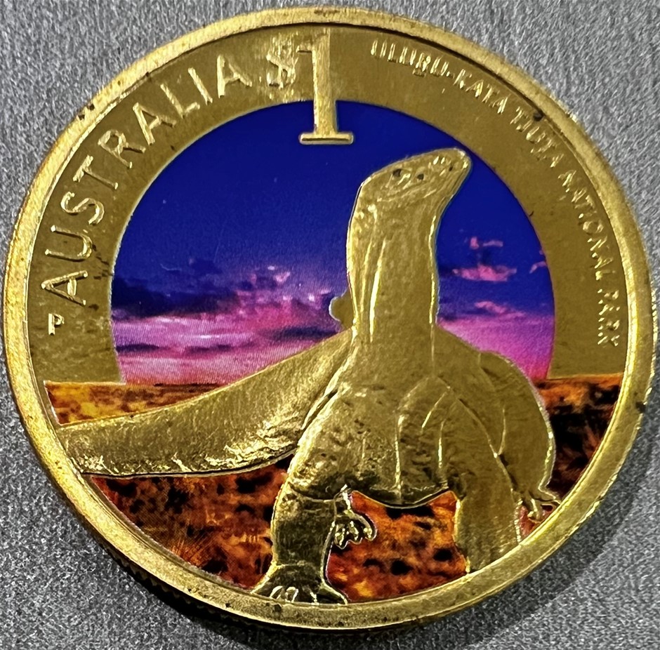 2012 Australia $1 Colourful Coin Uluru-Kata Tjuta National Park UNC ...