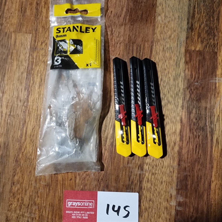 STANLEY 3 Pack 9mm Box Cutters Auction (0145-5058426) | Grays Australia