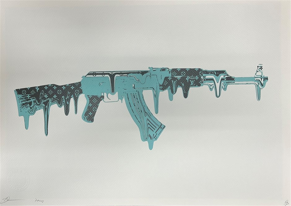 Death NYC Signed Street Art Print "Machine Gun/LV Style" Artist Proof ...