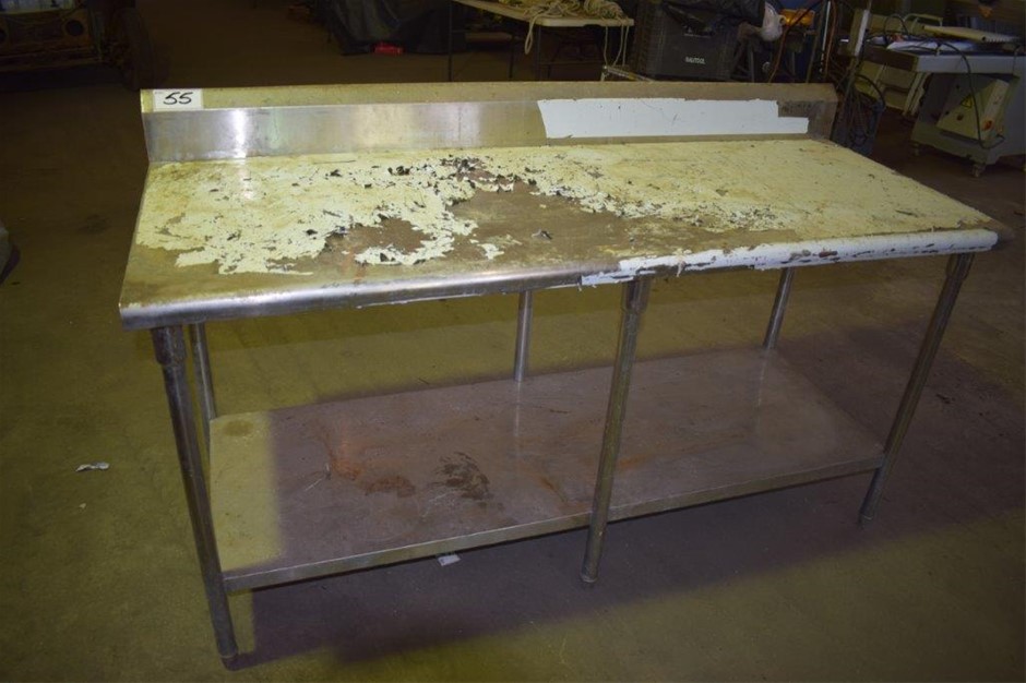 KD Stainless Steel Food Prep Bench with Shelf Under Auction (0055 ...