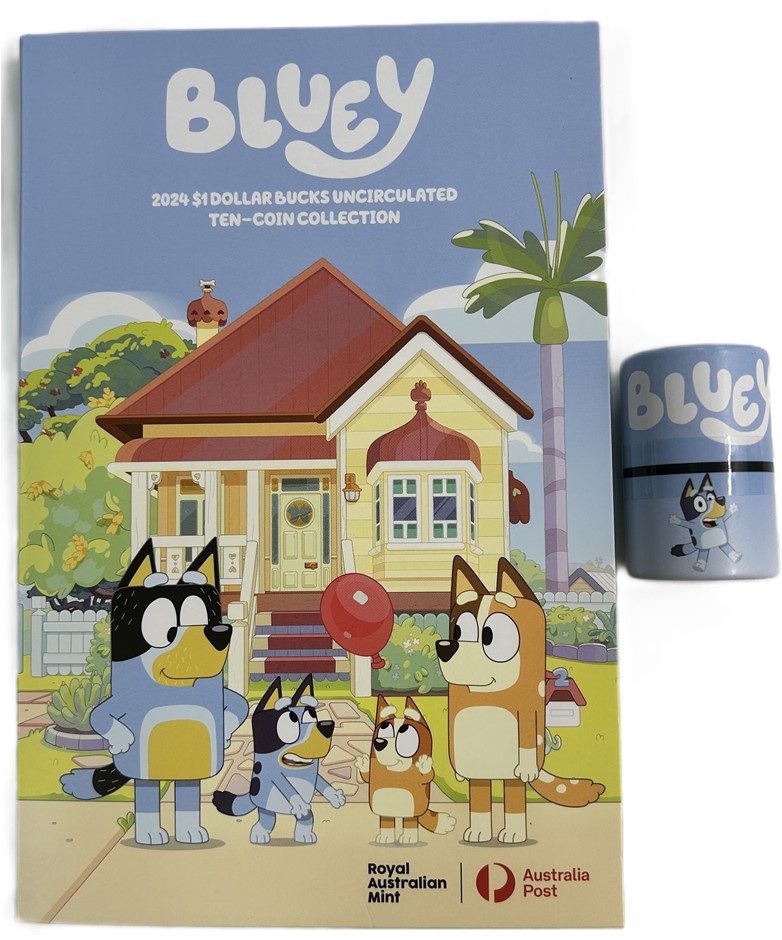 Royal Australian Mint BLUEY 2024 $1 Dollar Bucks Uncirculated Ten-Coin ...