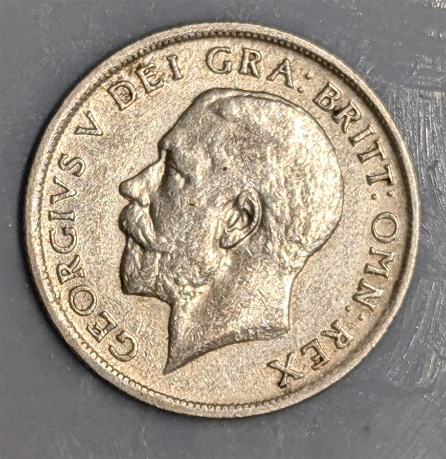 1920 Great Britain UK King George V Silver Shilling coin Auction (0005 ...