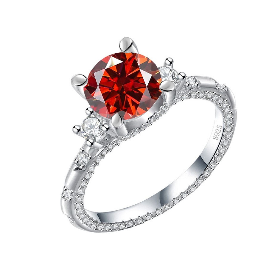 GRA-certified 2.00-Carat Red Moissanite Ring Size 8 Auction (0004 ...