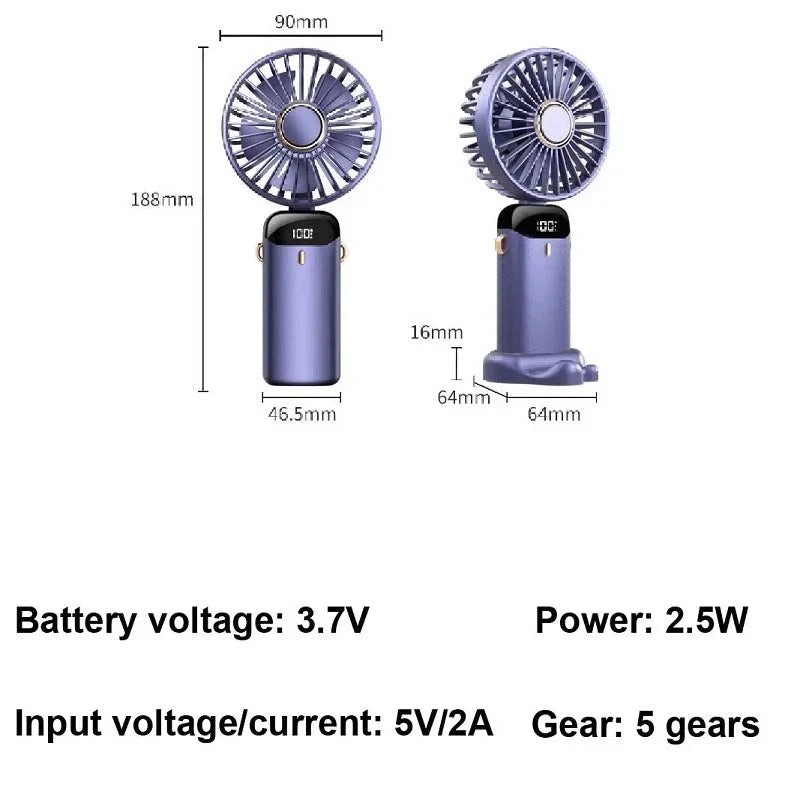 Foldable Handheld Mini Fan with Phone Stand (Blue) Auction (0001 ...
