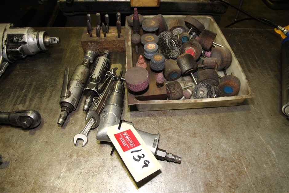 3x Assorted Pneumatic Hand Tool with Attachments Auction (0139-5058494 ...