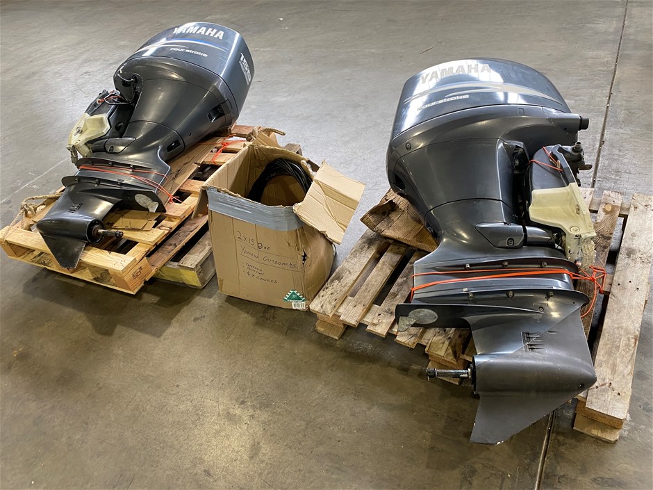 Twin Yamaha 150hp F150AET Four Stroke Engines Auction (0001-60016366 ...