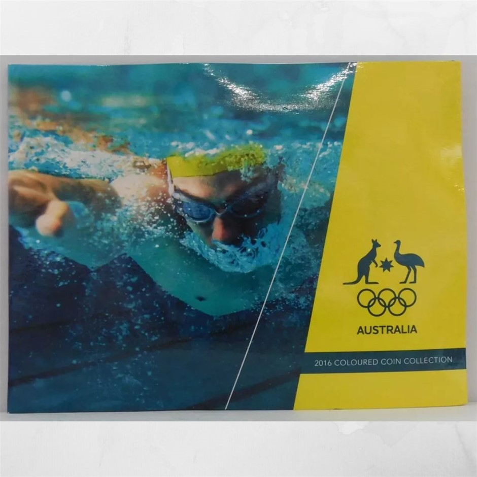 2016: Australian Olympic Team - 5 x Coloured $2 UNC Coin Collection ...
