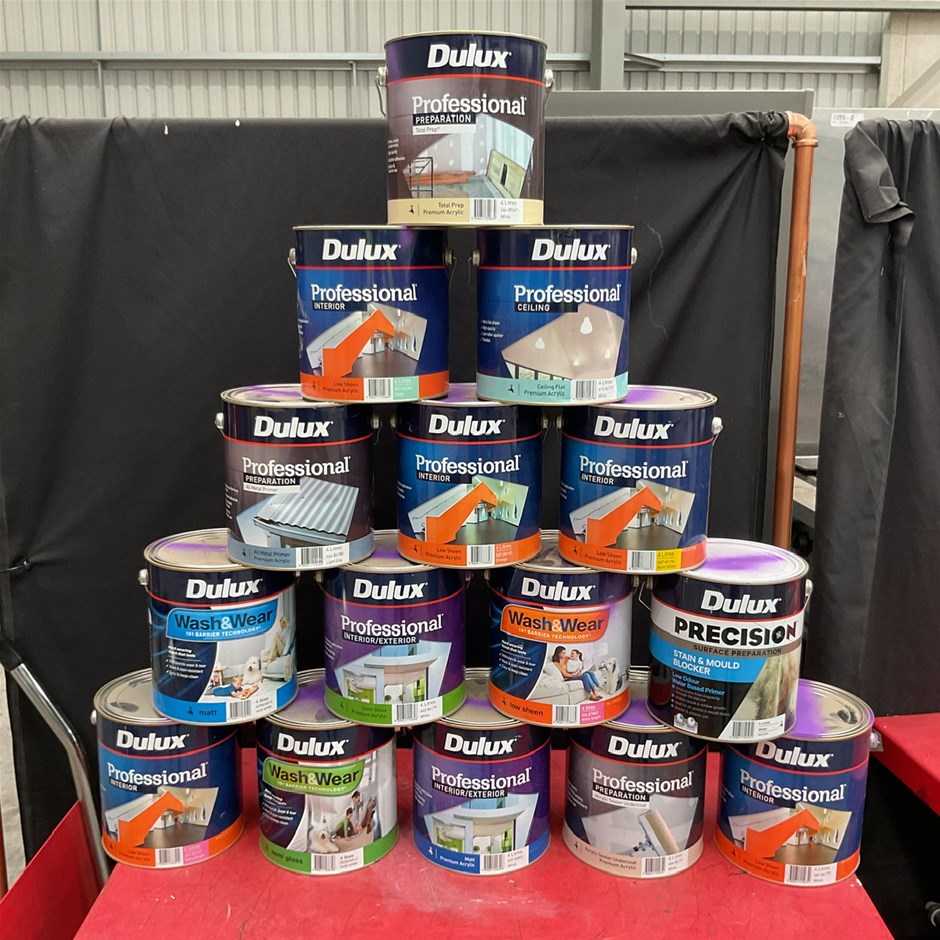 39 x Assorted 4 Litre Tins of Dulux Paint Auction (0057-3031283 ...