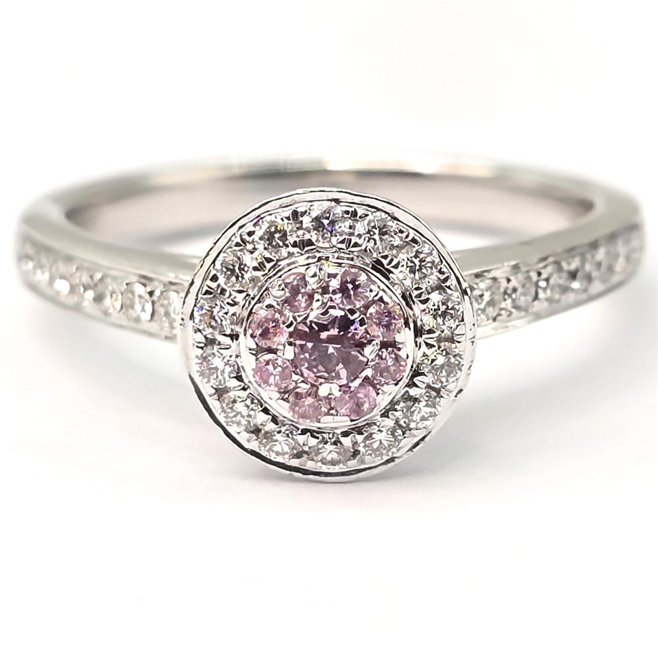 ARGYLE PINK DIAMOND ENGAGEMENT RING 18CT WHITE GOLD, $17K VALUATION ...