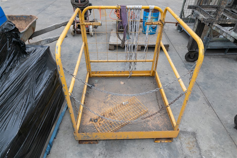 Forklift Cage work Platform Safety Cage Yellow Auction (0142-5058208 ...