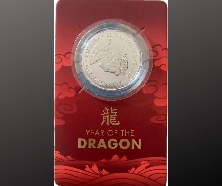 2024 Royal Australian Mint Tetra-Decagon 50c Coin - Year of the Dragon ...
