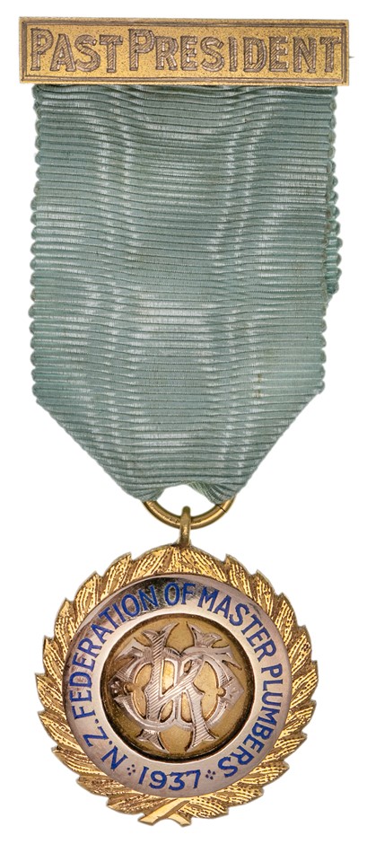 N.Z. Federation of Master Plumbers, 1937, Past President's medal ...