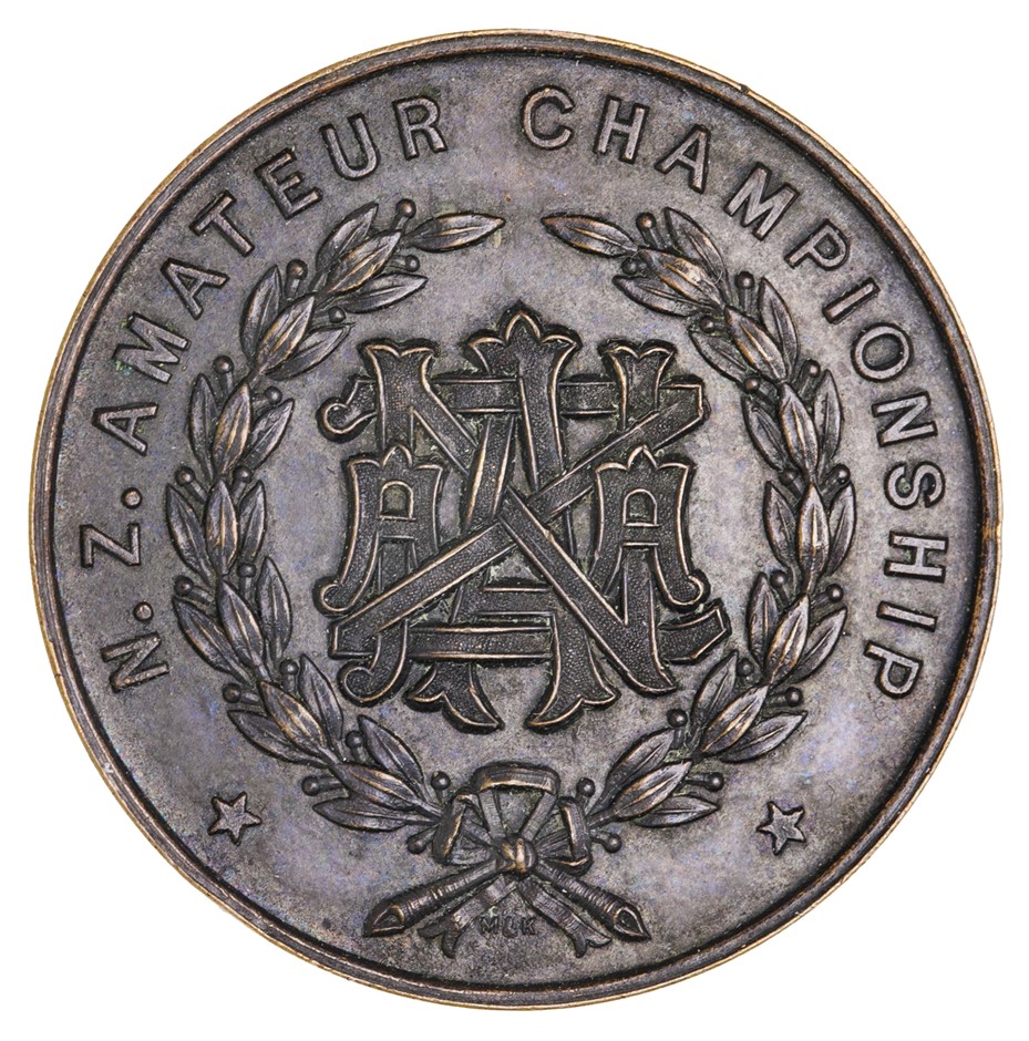 NZAAA (NZ Amateur Athletics Assn.), bronze medal awarded to E.J.Thomson ...