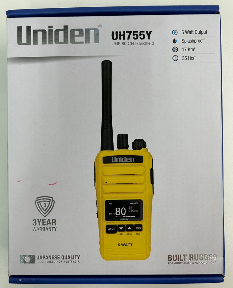 UNIDEN UH755Y UHF 80 CH Handheld Auction (0236-2563258) | Grays Australia