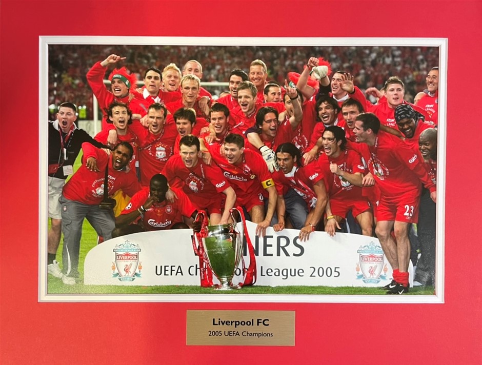 LIVERPOOL FC 2005 UEFA CUP CHAMPIONS MATTED PHOTO Auction (0033-2563276 ...