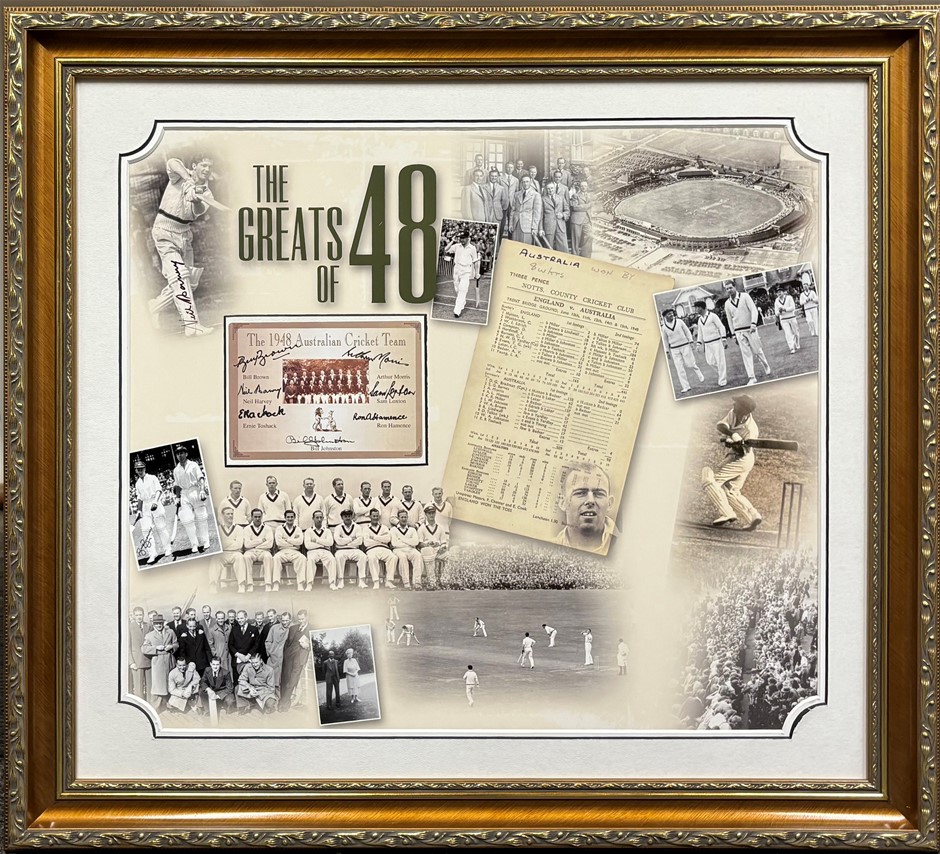 SIGNED BY 7 THE GREATS OF 48 MONATGE FRAMED Auction (0101-2563459 ...