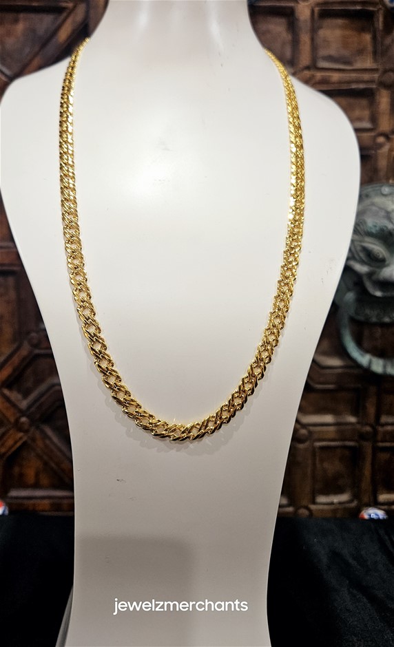 4-Layer 22k Yellow Gold-Plated Chain stamped (22K)-60cm-Quality ...