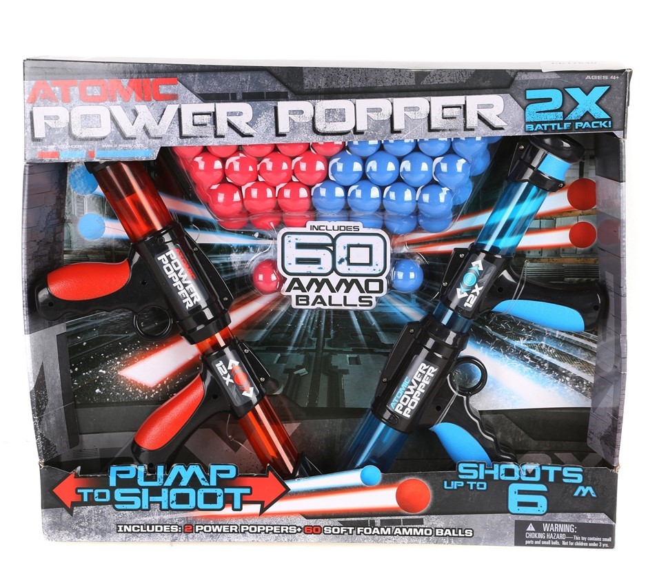 ATOMIC POWER POPPER Battle Pack with 60 Soft Foam Balls. N.B. Not in ...
