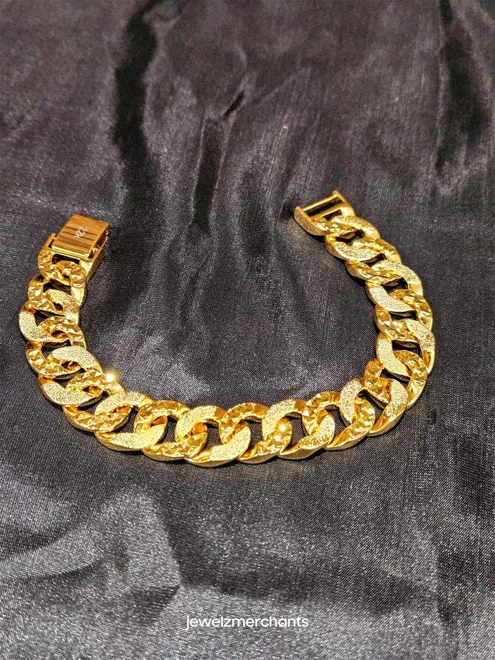 4-Layer 22k Yellow Gold-Plated Bracelet stamped(22K)-19cm-Quality ...