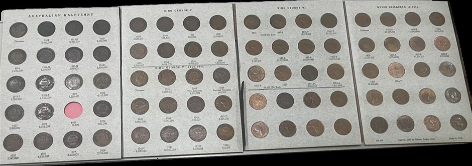Australia Pre Decimal Copper Half Pennies Set of 79 Coins Auction (0006 ...