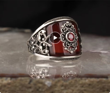 925 Silver plated Red Turkish Ring (Stamped:925) Auction (0009-2564343 ...