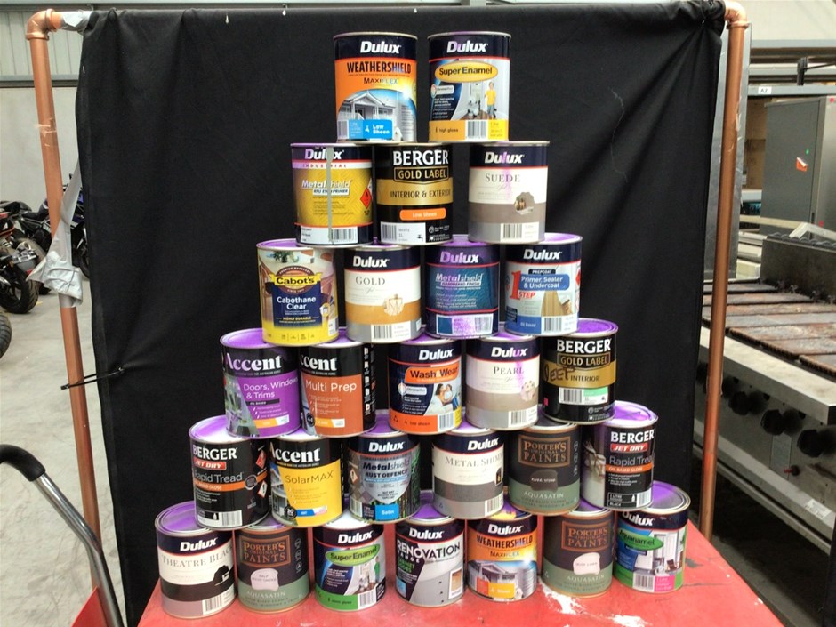 100 X Assorted 1 Litre Tins of Paint. Auction (0059-3031894) | Grays ...