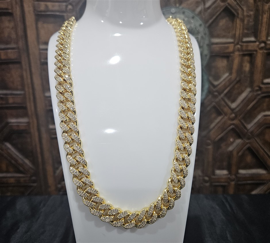 18k Yellow Gold Filled Cuban Chain stamped(18K)-60cm-Quality Guarantee ...