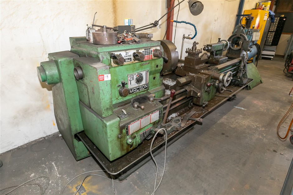 MACSON 21" Swing Gap-Bed Lathe Auction (0013-5058986) | Grays Australia