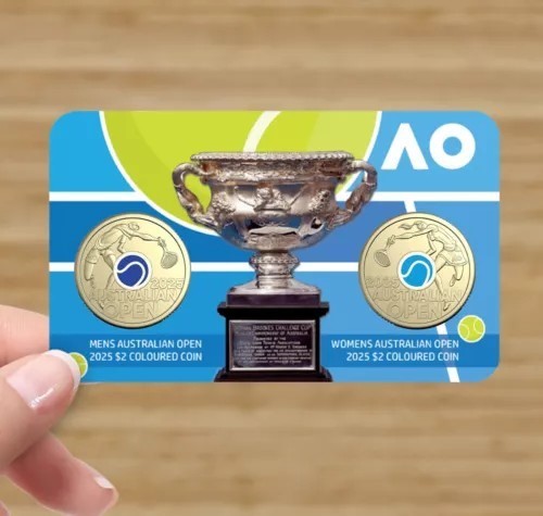 2025 Women's & Men's Australian Open $2 X 2 Coins Unc (Coin Card)- Pre ...