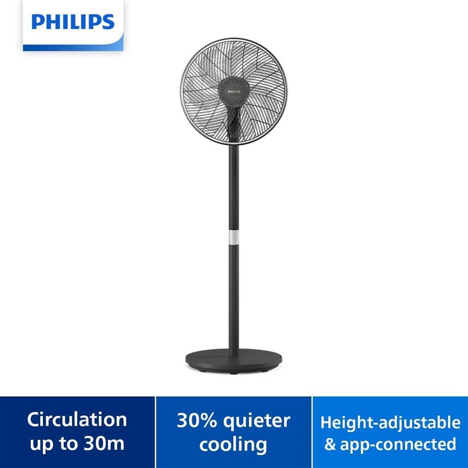 PHILIPS Smart Pedestal Fan Series 3000, Powerful & Ultra-Quiet with ...