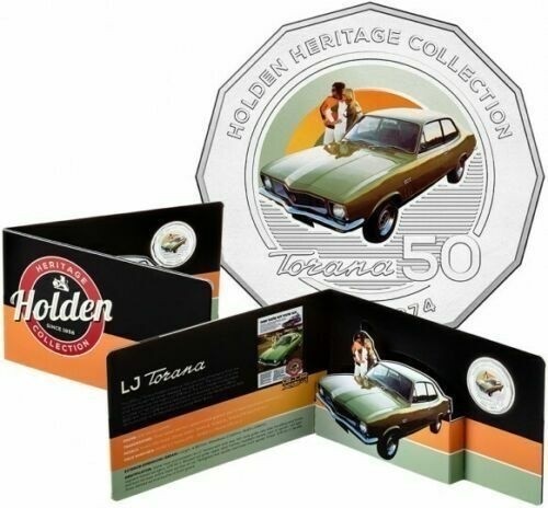 2016 UNC 50c 1972 Holden LJ Torana GTR XU-1 Coloured Coin on Card ...