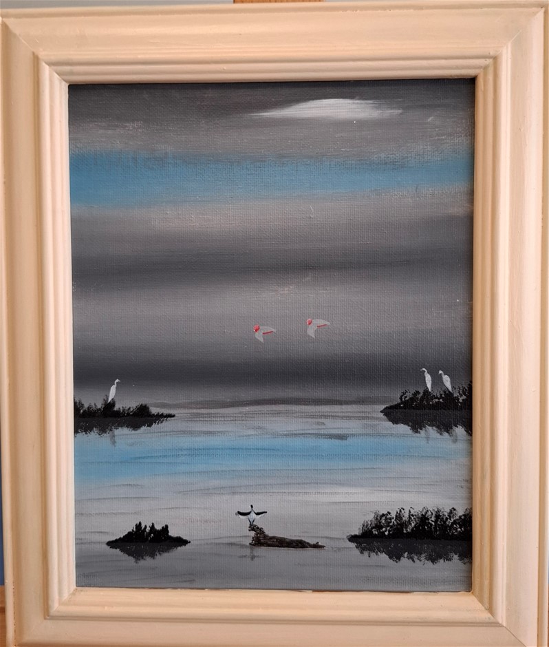 Title back water bird life no 1,size image 20x25 cm, by DOUG FRITH ART ...