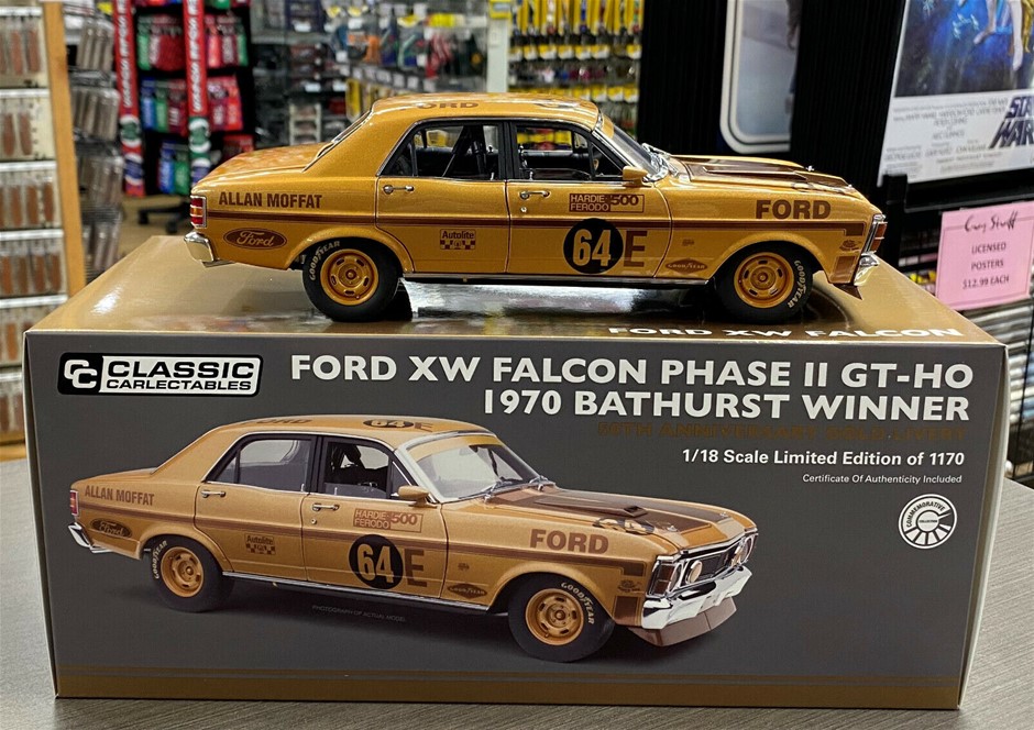 1970 BATHURST WINNER GOLD 50TH ANN MOFFAT FORD XW FALCON 1:18 MODEL CAR ...