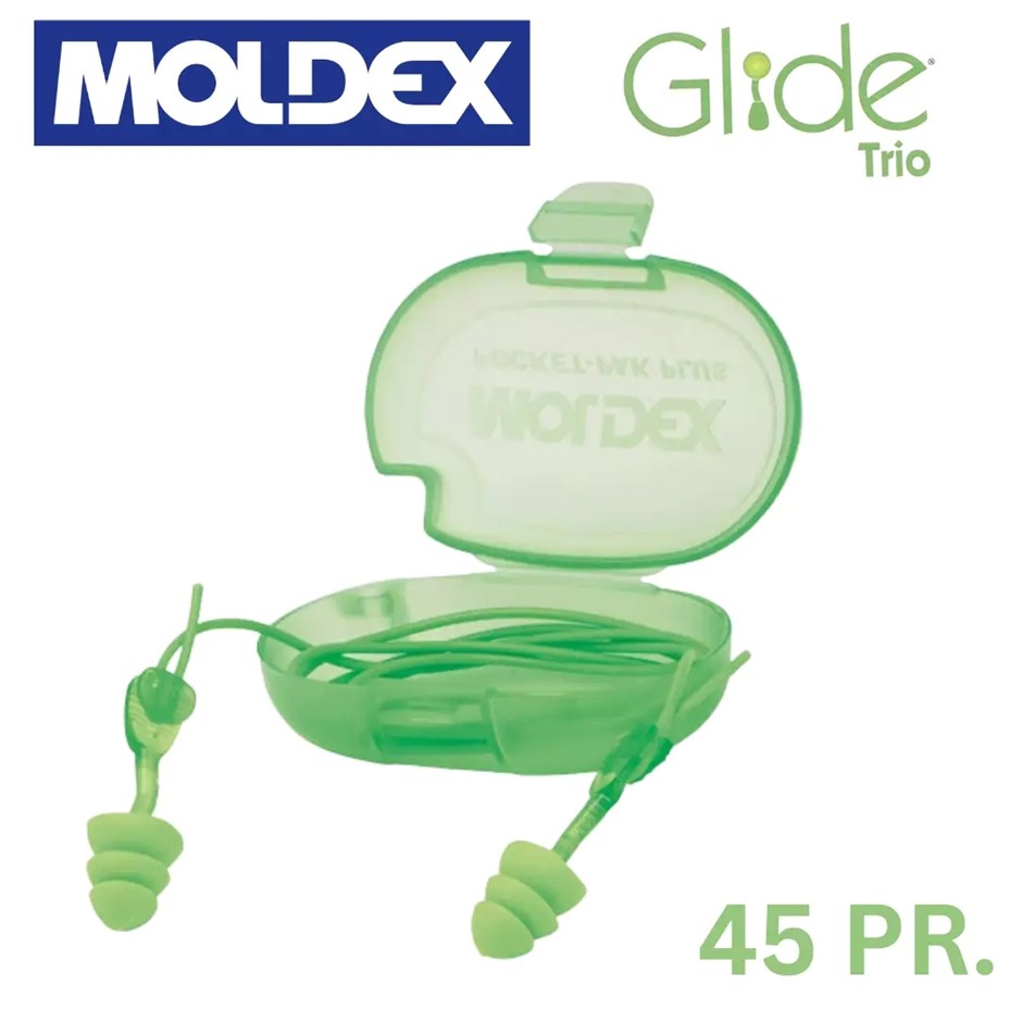 45 Pairs x MOLDEX 6465 Glide Trio Twist-In Reusuable Corded Earplugs C ...