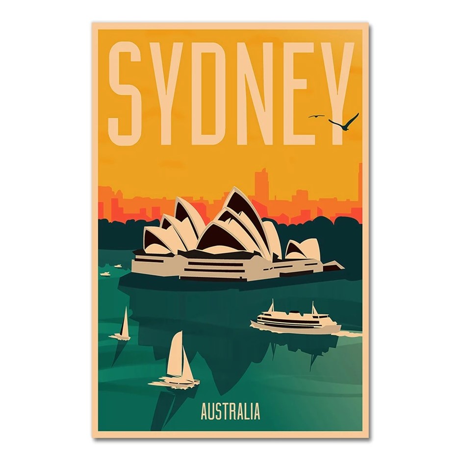 SYDNEY Retro -OPERA HOUSE " Canvas Print Auction (0002-2566050) | Grays Australia