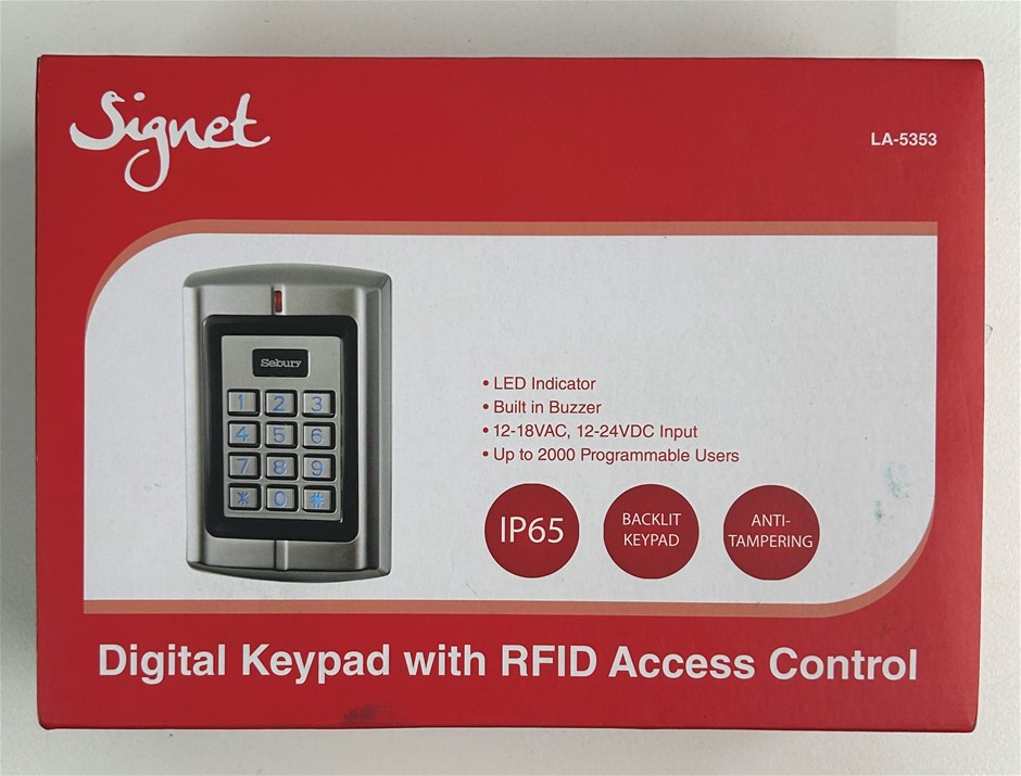 SIGNET Digital Keypad with RFID Access Control Auction (0103-2566326 ...