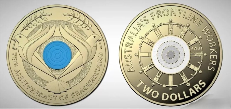 RARE! 2022 $2 75th ANNIVERSARY PEACEKEEPING & FRONTLINE WORKERS COIN ...