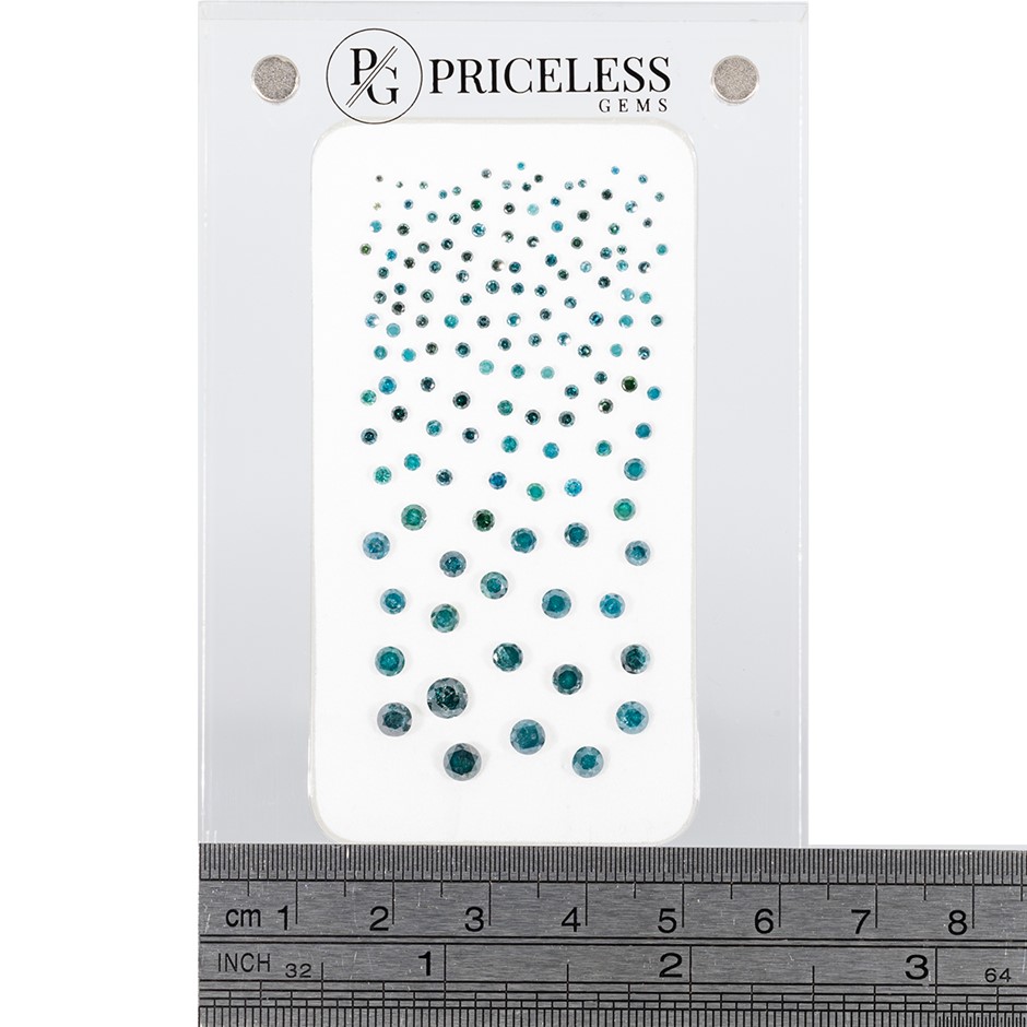 5.00ct TSW Colour Enhanced Blue Diamond Collection Round Brilliant Cut ...