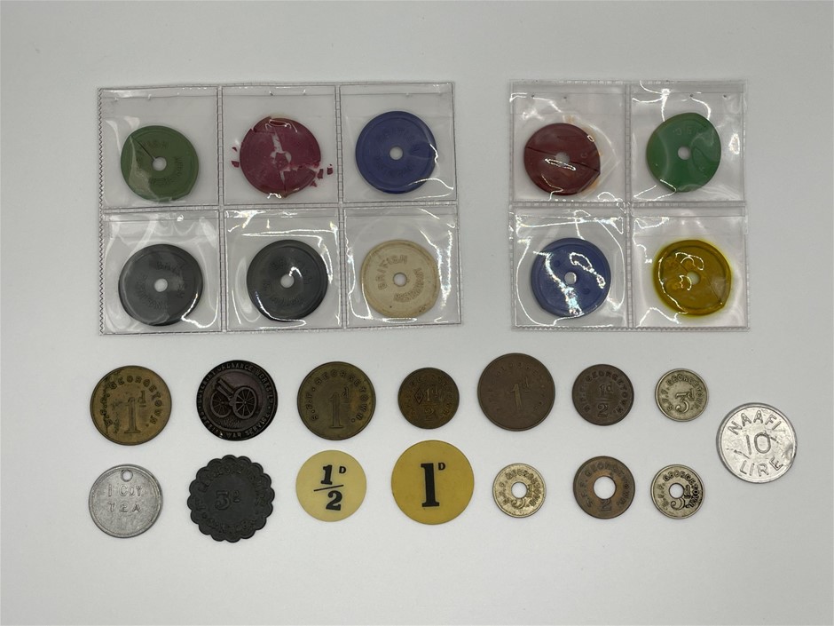 25 x Assorted British Military tokens (Majority WWII) Auction (6780 ...