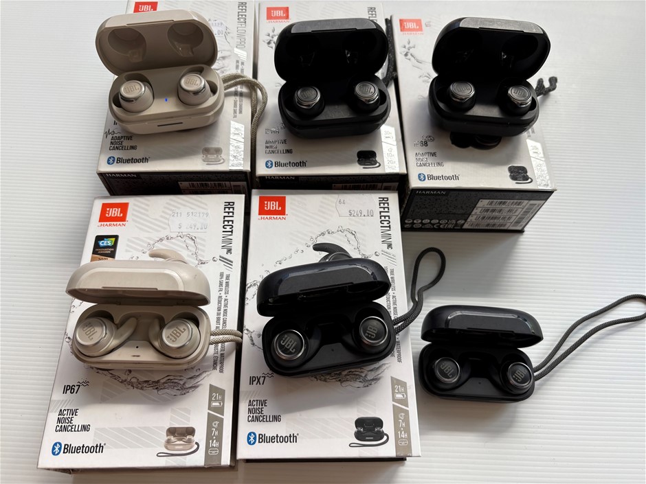 JBL Reflect Flow Pro+, Reflect Mini NC Earbuds (Lot of 6) Auction (0008 ...