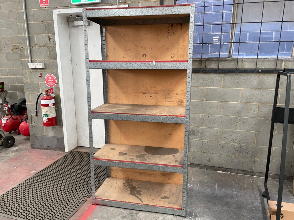 Metal Shelving Unit with wooden shelf inserts H 1810mm W 910mm D 420mm ...