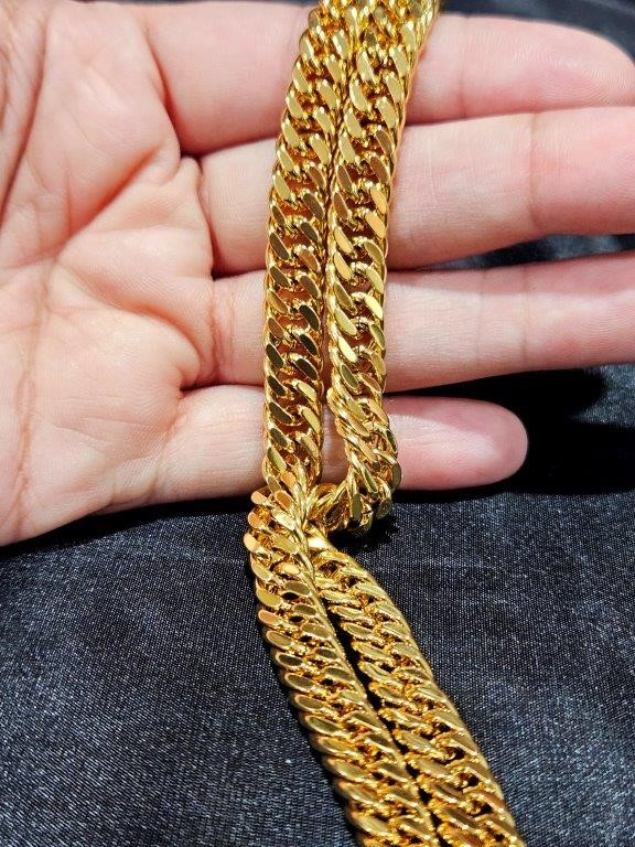 18k Italy Stamped Yellow Gold Filled Cuban Chain (18k/Italy)-50cm ...