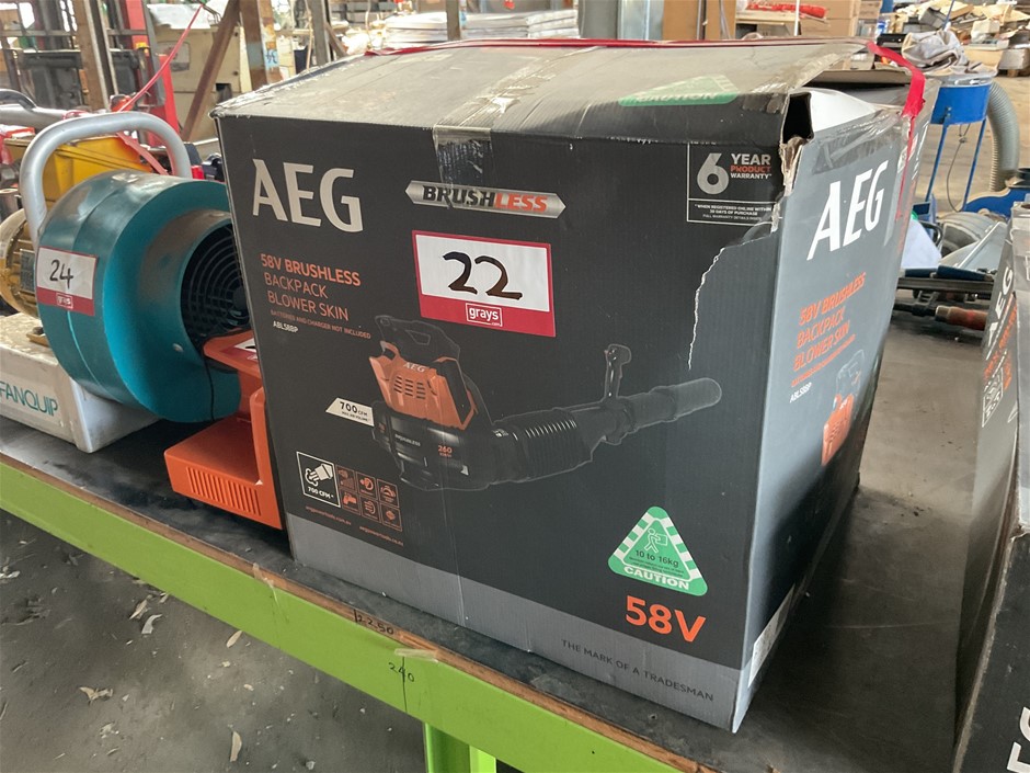 AEG Brushless Backpack Blower Skin Auction (0022-3033104) | Grays Australia