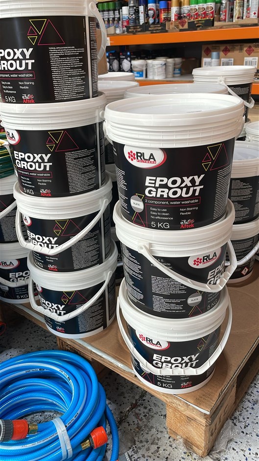 20 BUCKETS RLA Epoxy Grout (Slate) - 5kg each bucket Auction (0118 ...